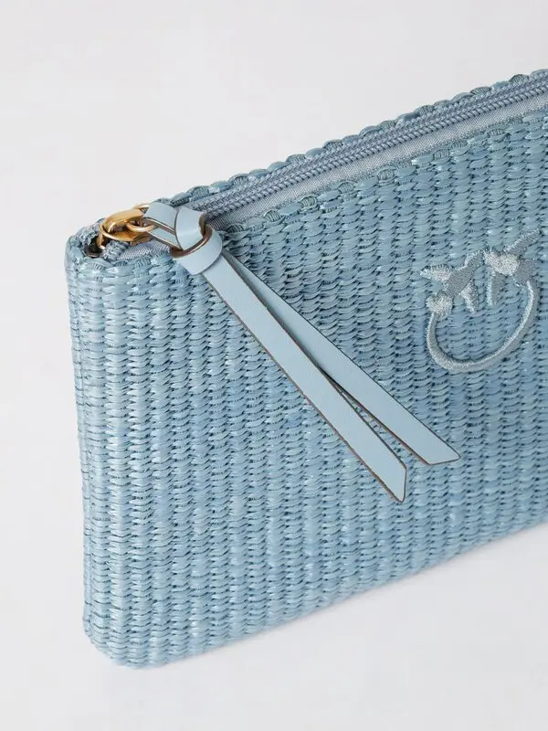 Pinko Woven Clutch Bag - Gnawed Blue