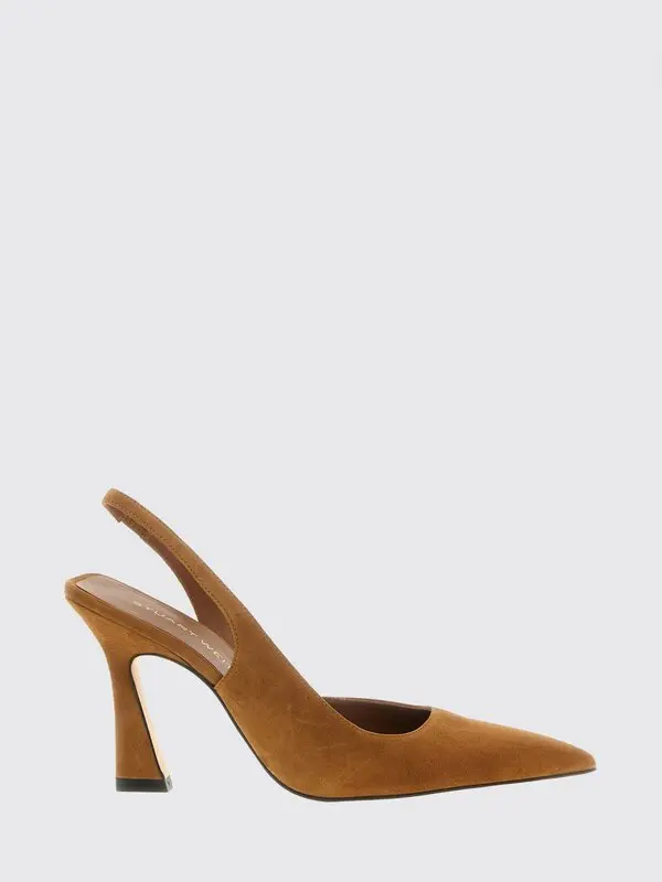 STUART WEITZMAN Vinnie Suede Slingback Court Shoes - Brown