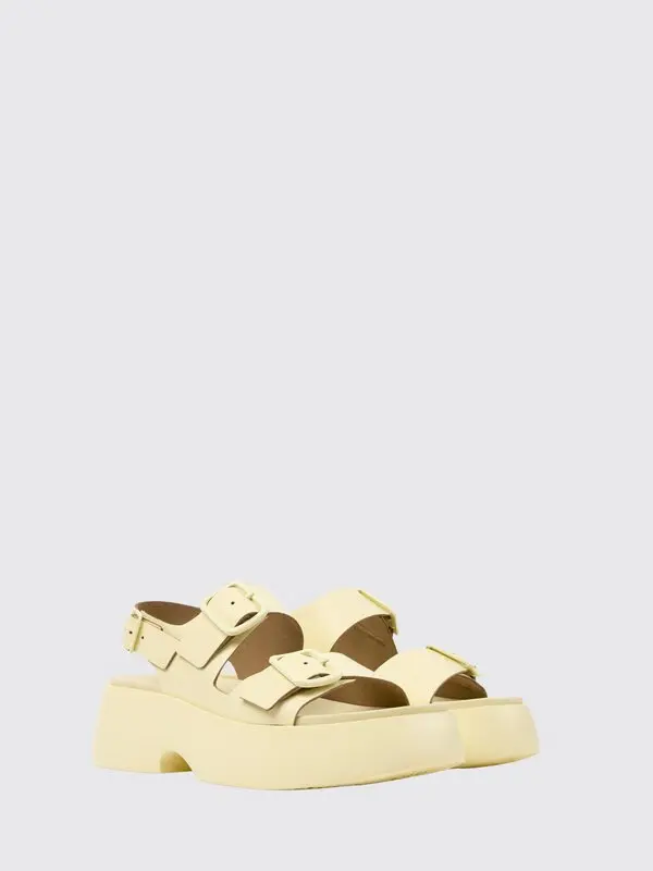 Camper Heeled Platform Sandals - Yellow