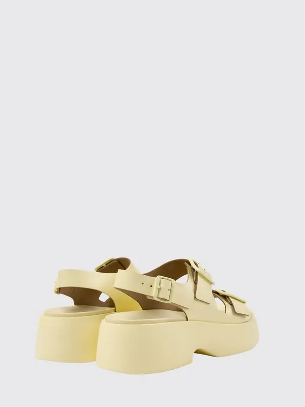 Camper Tasha Leather Platform Sandals - Yellow