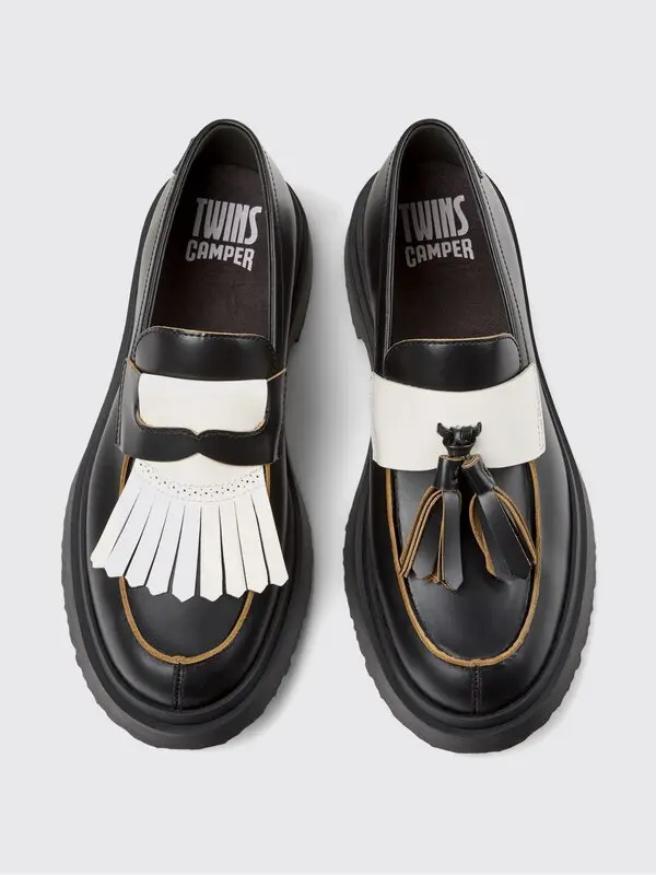 Camper Leather Loafers With Fringe Detailing