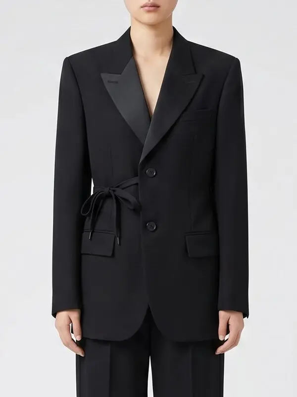 Balenciaga Tie Detailed Jacket - Black