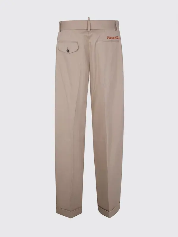 Dsquared2 Tailored Cotton Trousers - Sand
