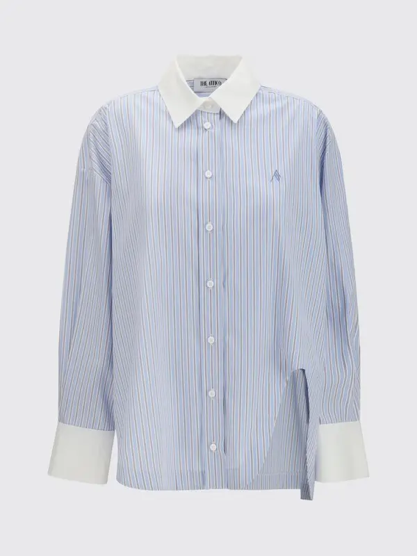 Attico Striped Shirt With Classic Collar - Blue