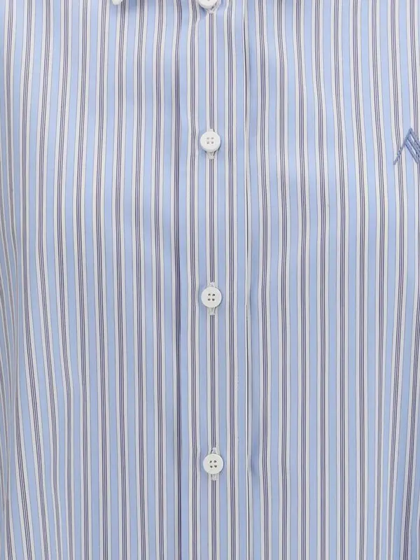 Attico Striped Shirt With Classic Collar - Blue