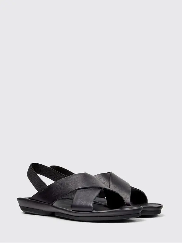 Camper Right Isla Leather Slingback Sandals - Black
