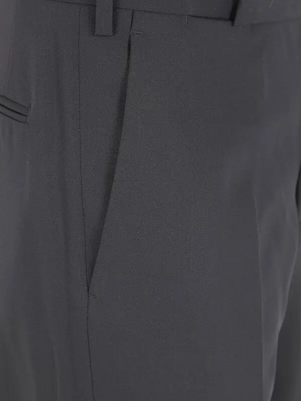 LARDINI Tailored Virgin Wool Trousers - Black