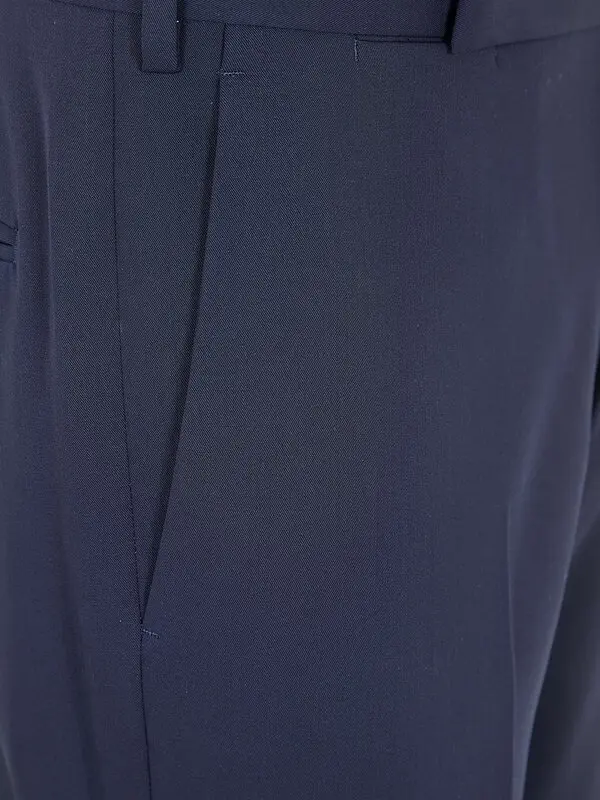 LARDINI Tailored Virgin Wool Trousers - Blue