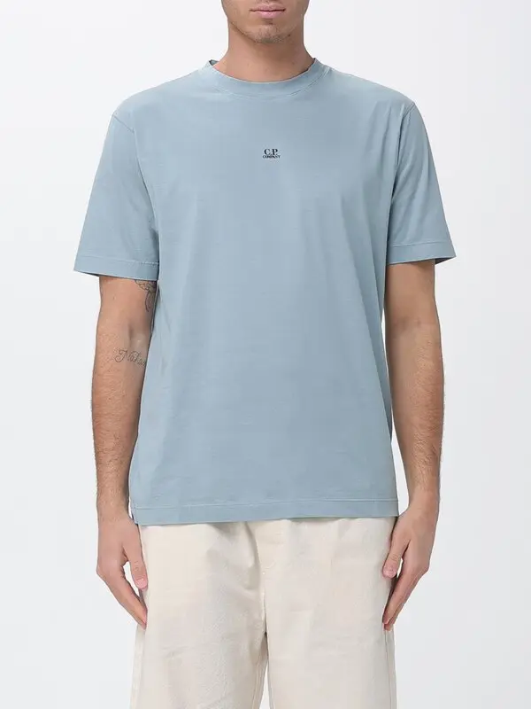 C.P. COMPANY C. P. Company Cotton T-shirt With Logo - Silver