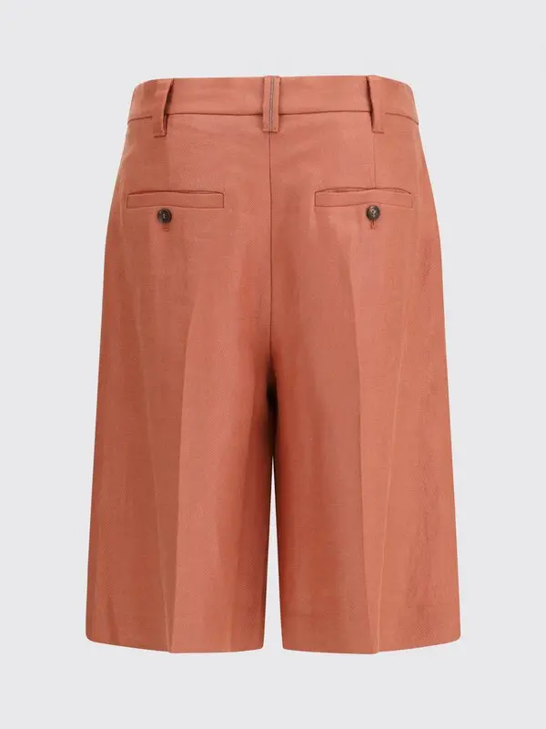 Brunello Cucinelli Pure Linen Bermuda Shorts - Orange