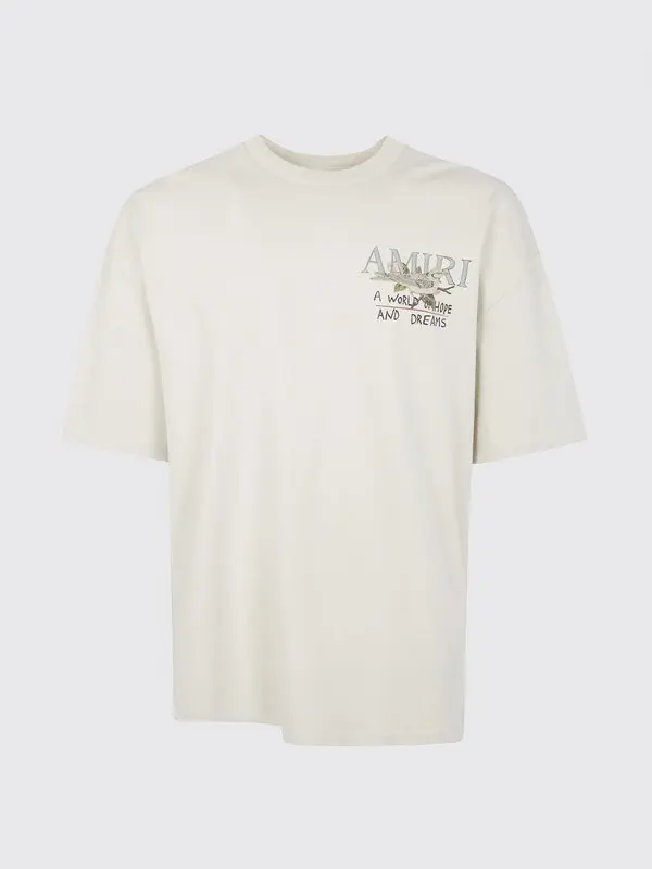 Amiri Cotton T-shirt With Logo - Cream
