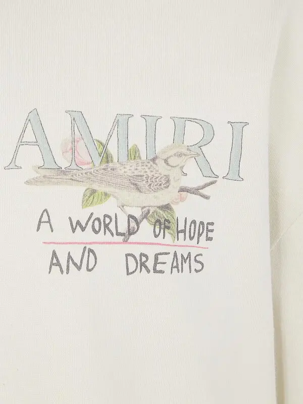 Amiri Cotton T-shirt With Logo - Cream