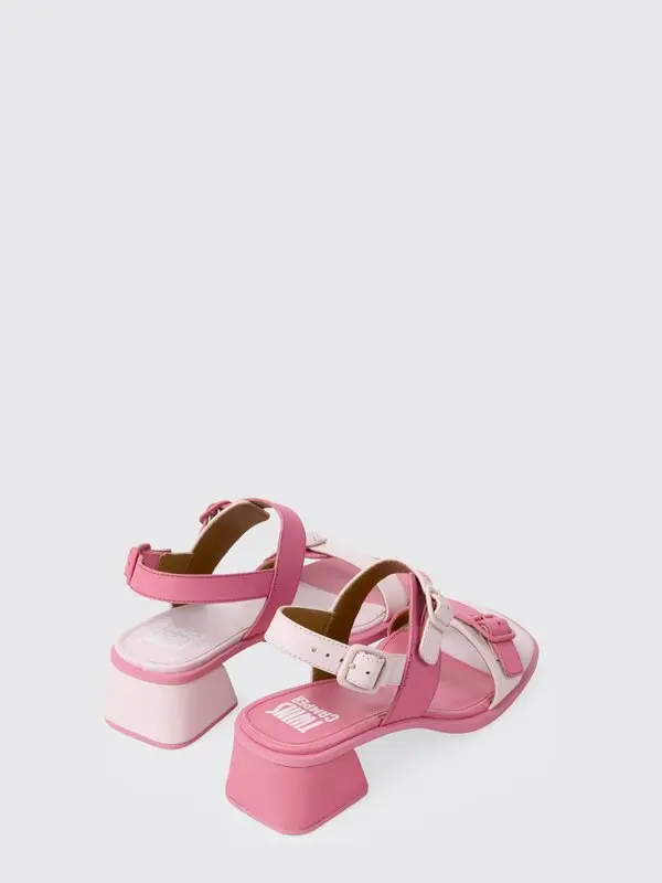 Camper Twins Leather Slingback Sandals - Pink