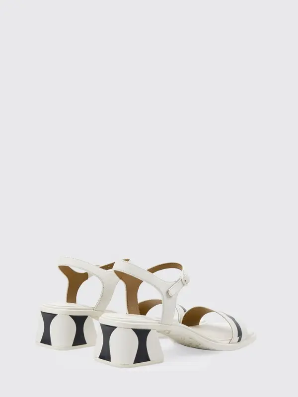 Camper Kora Trompe-l'ail Print Leather Sandals - White