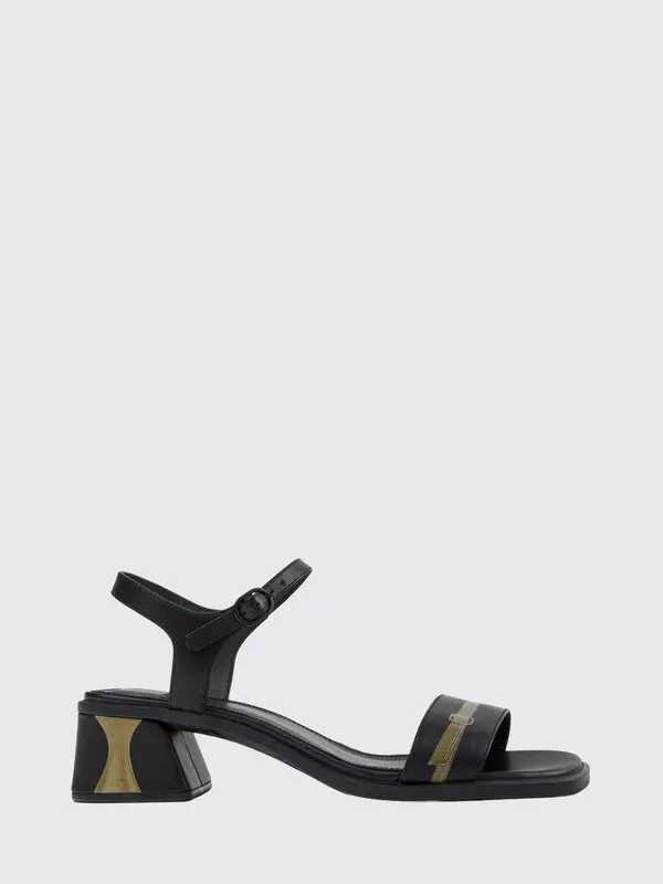 Camper Kora Trompe-l'ail Print Leather Sandals - Black