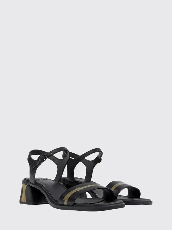 Camper Kora Trompe-l'ail Print Leather Sandals - Black