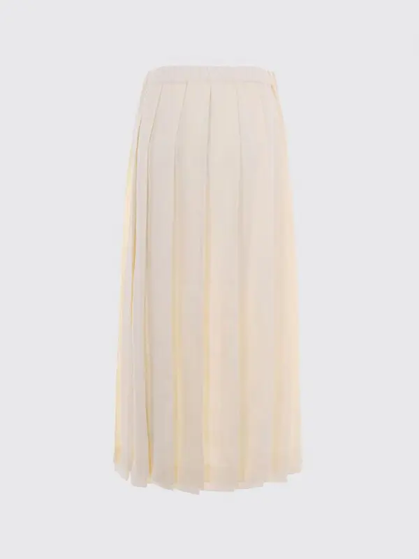 Fabiana Filippi Pleated Linen Blend Maxi Skirt - Butter