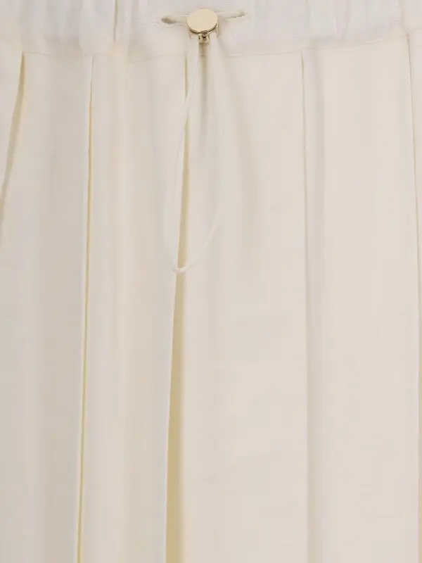 Fabiana Filippi Pleated Linen Blend Maxi Skirt - Butter