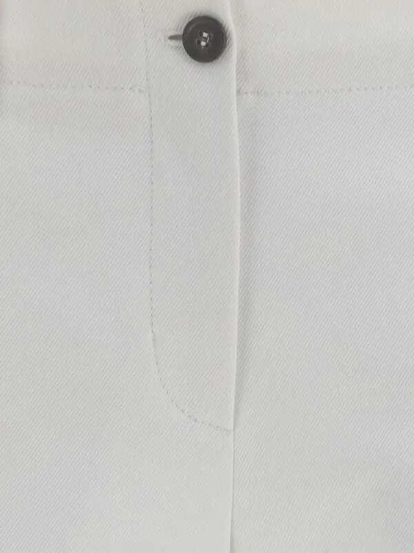 Brunello Cucinelli Straight Cotton Trousers - White