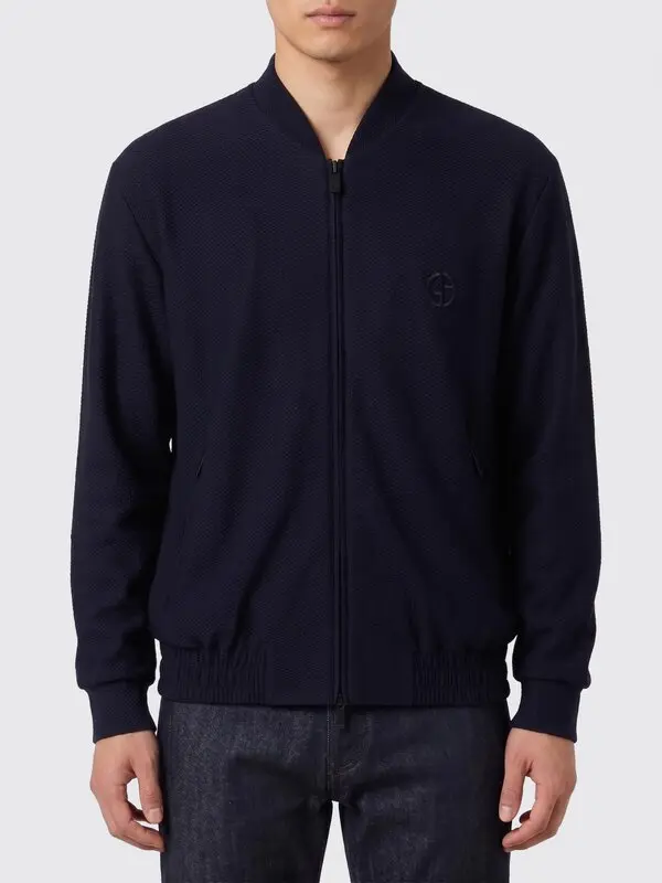 Giorgio Armani Technical Fabric Bomber Jacket - Black