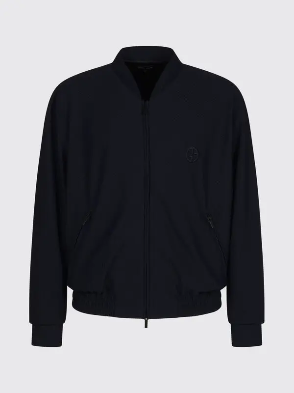 Giorgio Armani Technical Fabric Bomber Jacket - Black