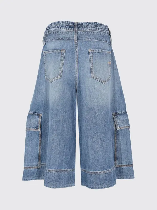 Pinko High-waisted Wide Leg Denim Shorts
