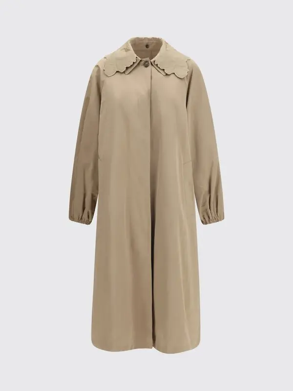 Fabiana Filippi Trench Coat With Embroidered Collar