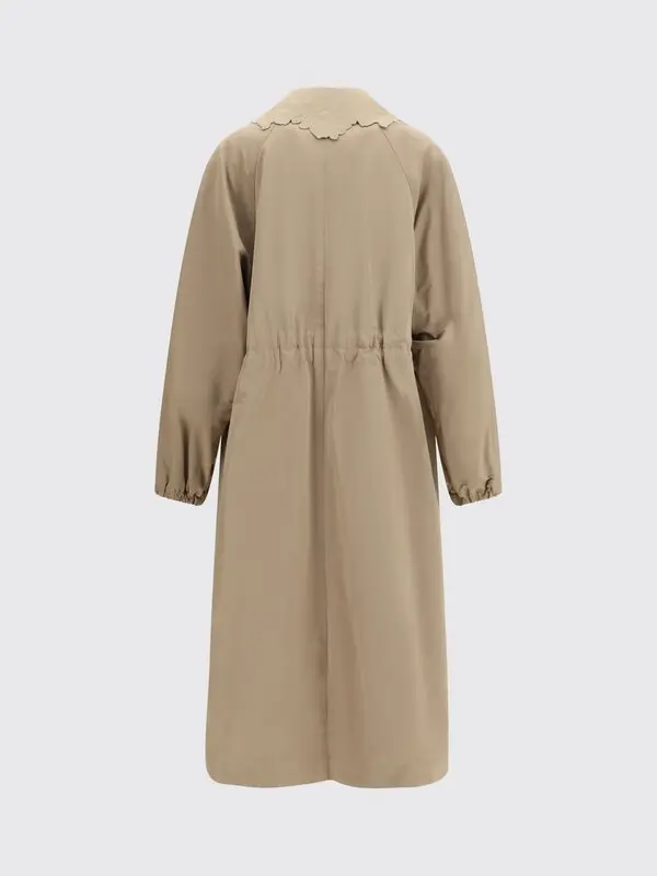 Fabiana Filippi Trench Coat With Embroidered Collar