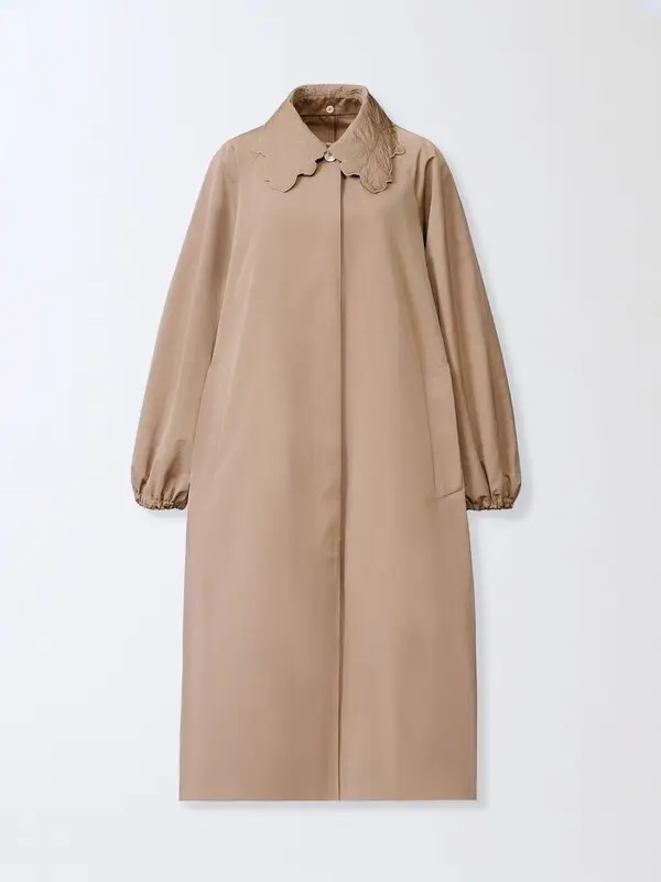 Fabiana Filippi Trench Coat With Embroidered Collar