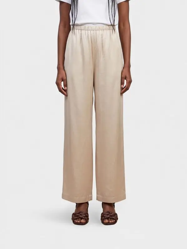 Max Mara Palazzo Linen Blend Trousers - Beige
