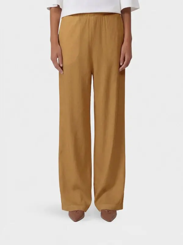 Max Mara Palazzo Linen Blend Trousers - Sand