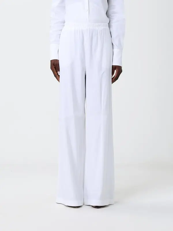 Max Mara Palazzo Linen Blend Trousers - White
