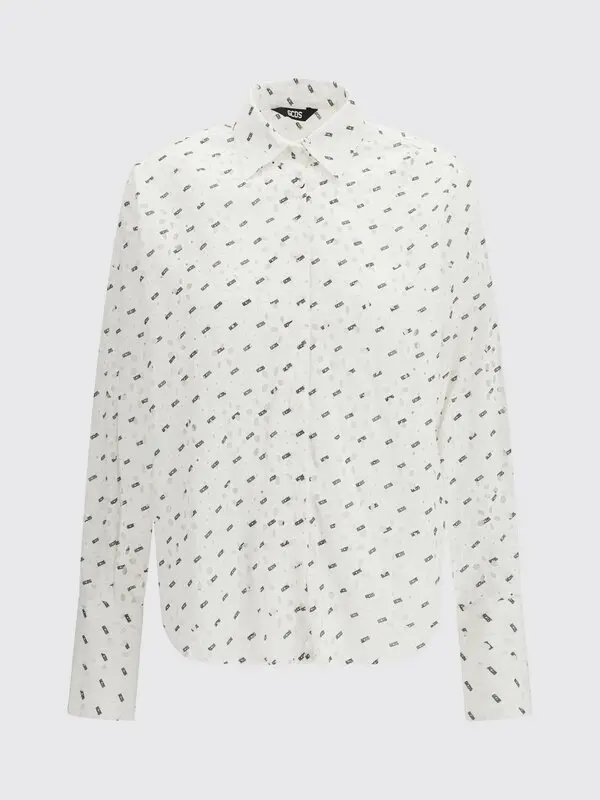 Gcds Cotton Shirt With Logo Print
