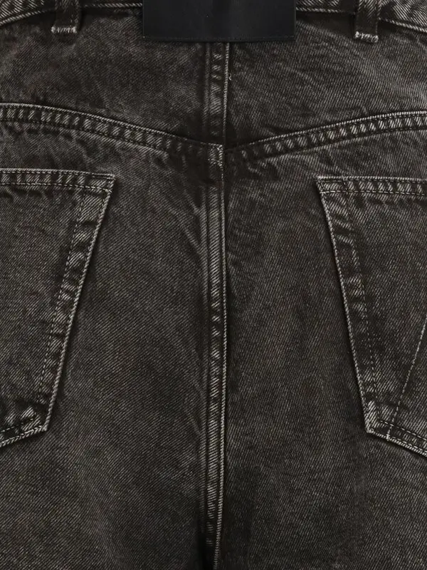 Attico Cut-out Wide-leg Cotton Denim Jeans