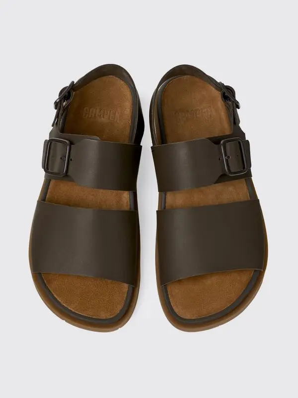 Camper Lluc Leather Slingback Sandals - Brown