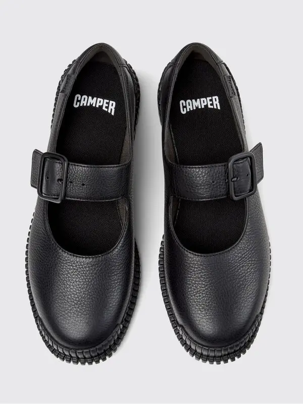 Camper Grained Leather Mary Jane Loafers