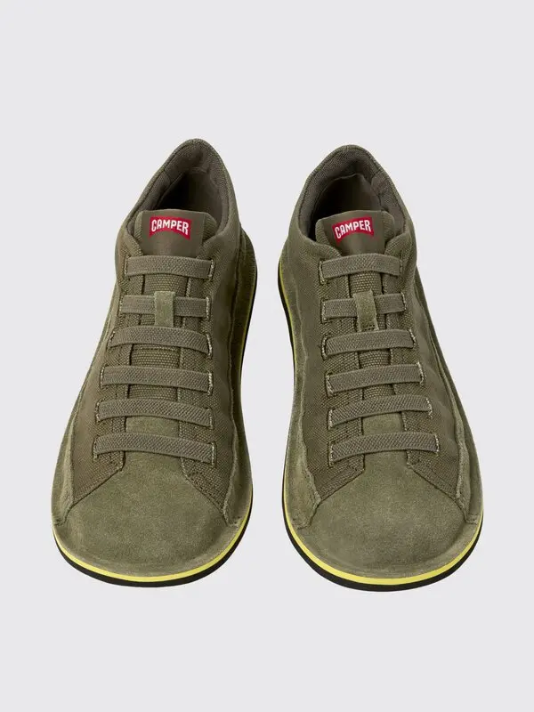 Camper Ankle Boots In Recycled Cotton And Suede - Green