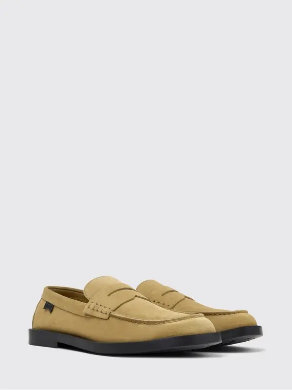 Camper Don Suede Loafers With Saddle Strap - Brown