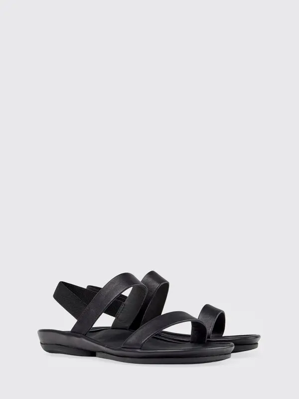 Camper Isla Leather Slingback Sandals - Black