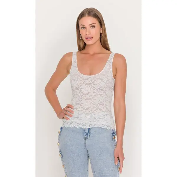 Generation Love Lace Tank - White