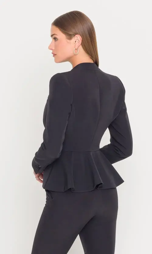 Generation Love Sebas Peplum Crepe Jacket - Black