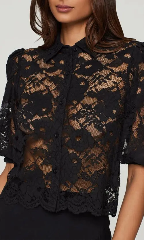 Generation Love Mesh Lace Shirt - Black