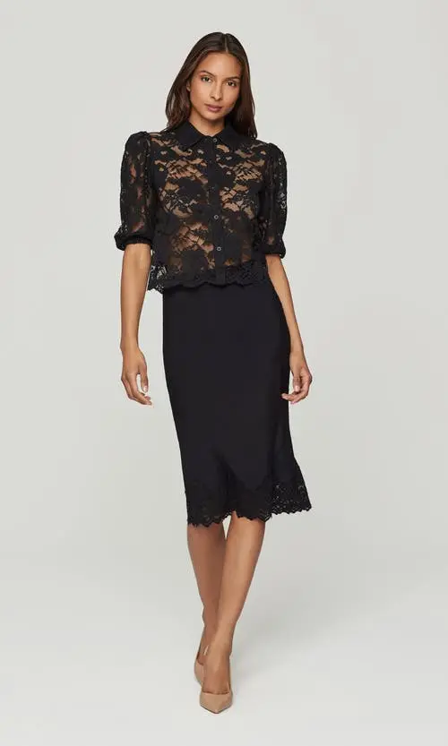 Generation Love Mesh Lace Shirt - Black
