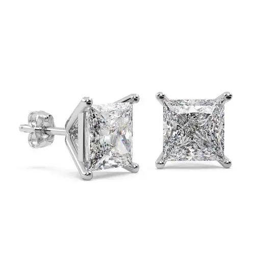 ALLUREZ Princess Cut Stud Earrings