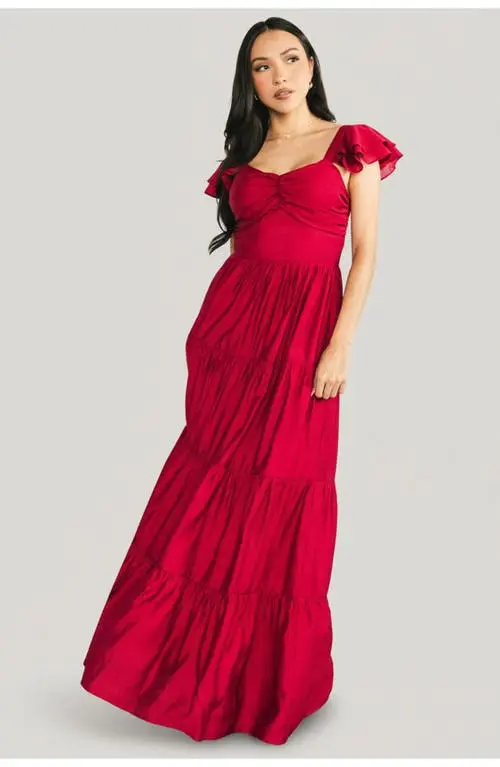 BALTIC BØRN Vivianne Maxi Dress - Deep Red