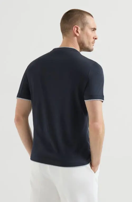 Brunello Cucinelli Lightweight Jersey T-shirt - Cobalt