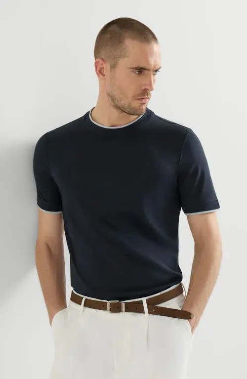 Brunello Cucinelli Lightweight Jersey T-shirt - Cobalt