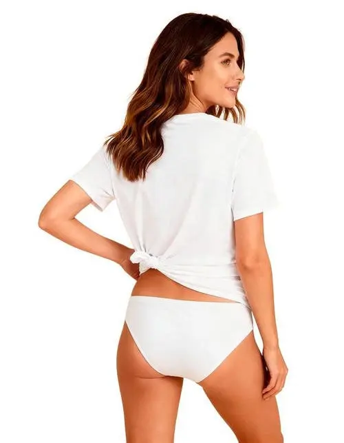 CITY THREADS USA-MADE 100% Organic Soft Cotton Bikini Underwear 2-pack - White