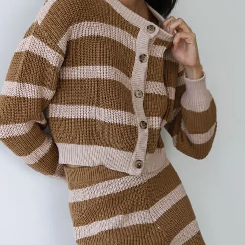 Callahan Fiona Striped Cardigan - Ginger Root