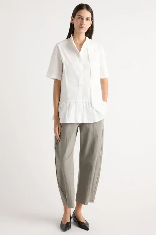 Modern Citizen Scarf-neck Ruffled Tunic Blouse
